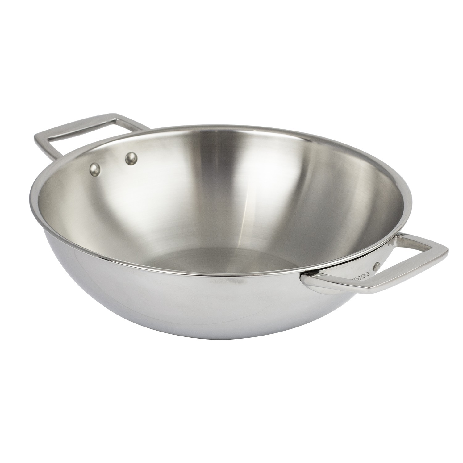 Stainless steel wok with 2 fixed side handles - Castel'Pro by CRISTEL ...